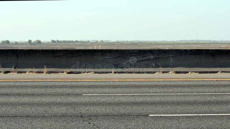 Light Freeway Traffic Both Directions Moving Across Frame Stock Video ...