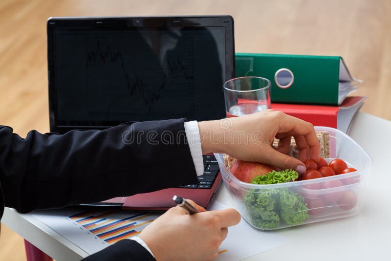 Light meal at work stock image. Image of gourmet, employee - 36235901
