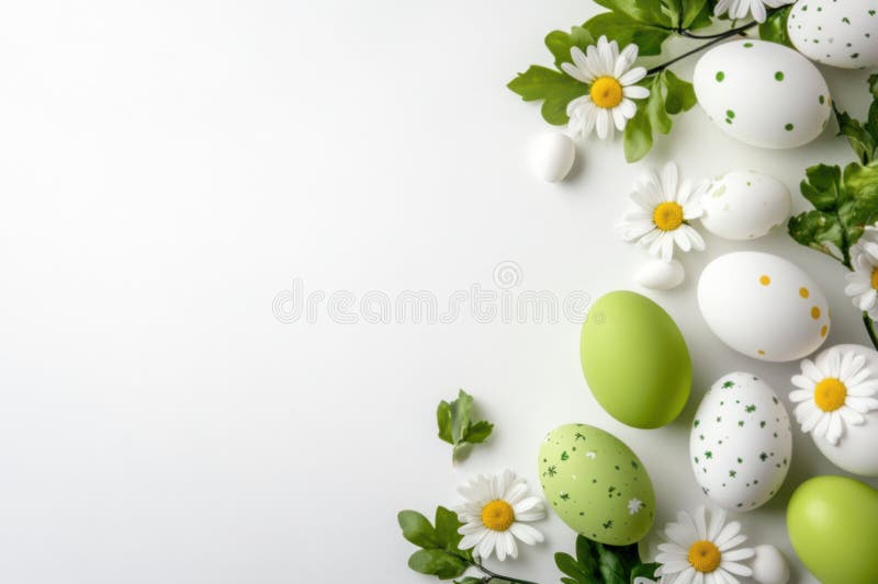 A Light, Fresh Spring Scene with Colorful Easter Eggs Surrounded by ...