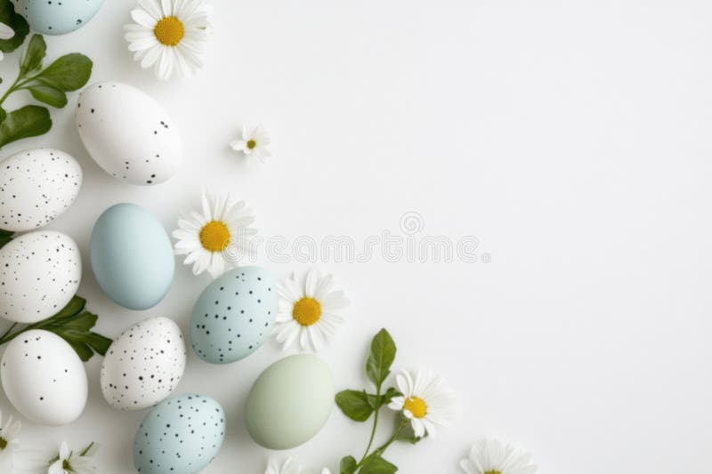 A Light, Fresh Spring Scene with Colorful Easter Eggs Surrounded by ...