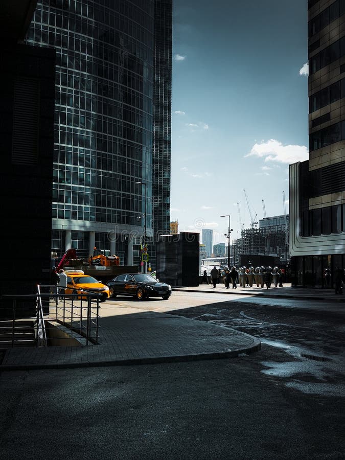 The Light Gap between the Skyscrapers Editorial Image - Image of city ...