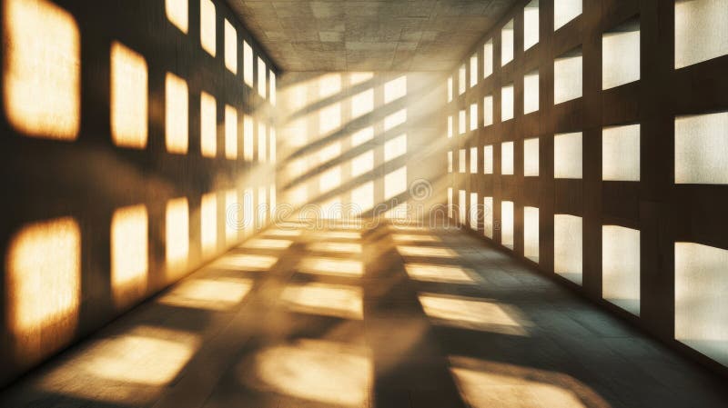 Light through Geometric Grid Creating Dynamic Shadowplay, Bold and ...