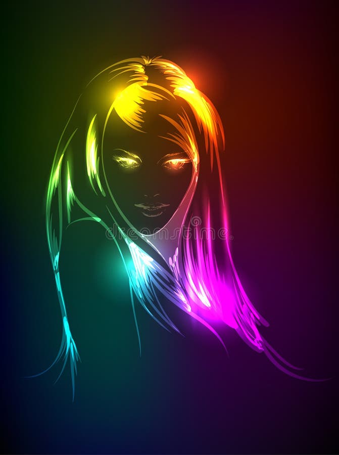 Night, Light, Girl, Fun Picture. Image: 135310653