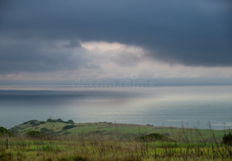 Light Glistens Across Surface of Calm Pacific Stock Image - Image of ...