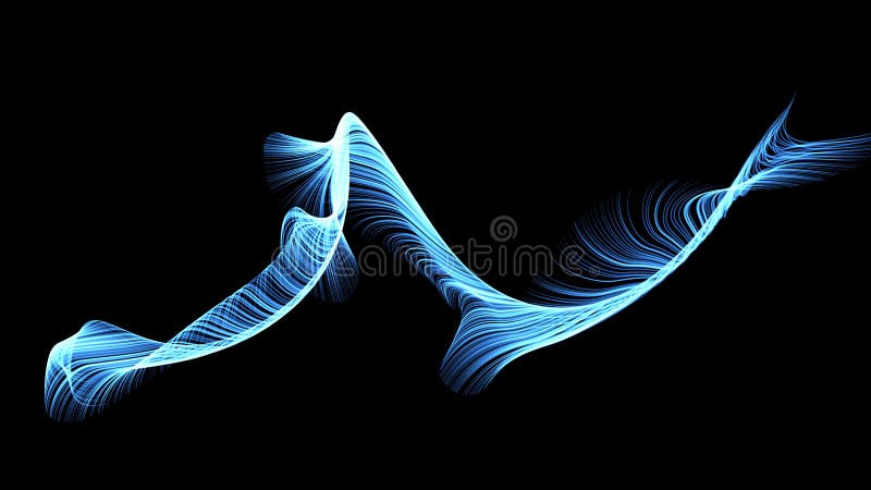 Light Glow Abstract Effect Black Background. 3d Illustration, 3d ...