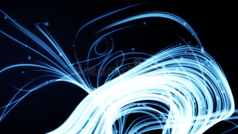 Light Glow Abstract Effect Black Background. 3d Illustration, 3d ...