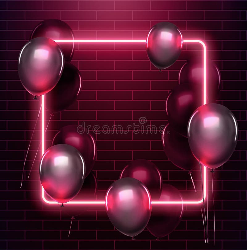 Light and Glow Neon Rectangle Design. Neon Frame Vector Background ...