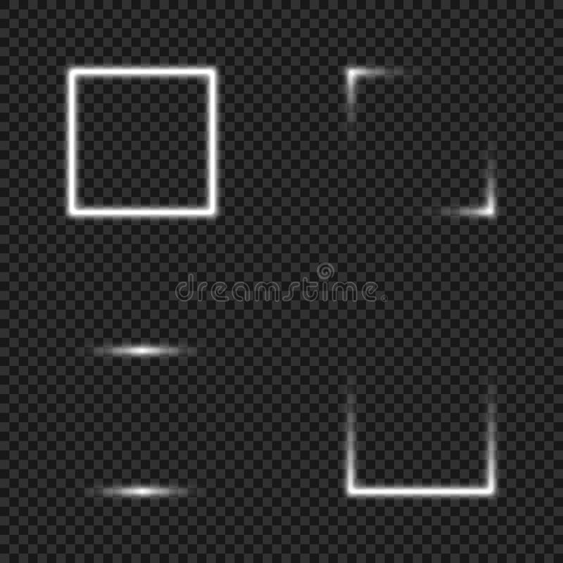 Light Glowing Squares Set for Your Design Stock Vector - Illustration ...