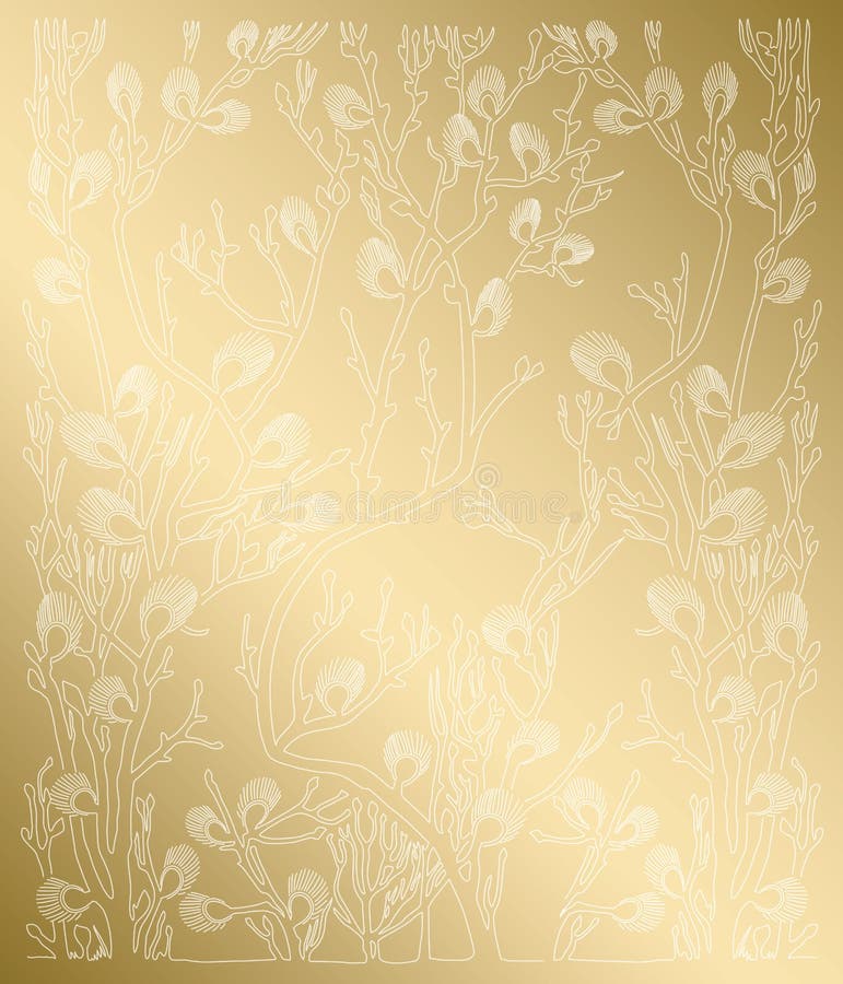 Light Gold Background with Spring Branches - Vector Stock Vector ...