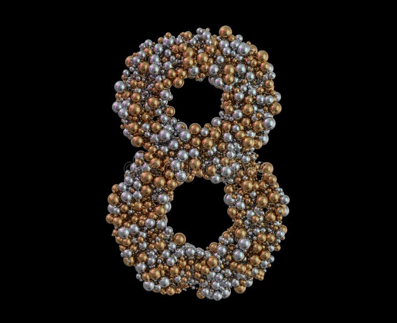Light Gold Digit Eight on the Background. 3D Stock Illustration ...