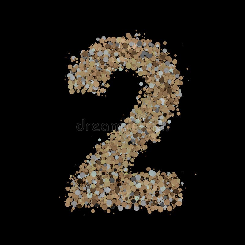 Light Gold Digit Two on the Background. 3D Stock Illustration ...