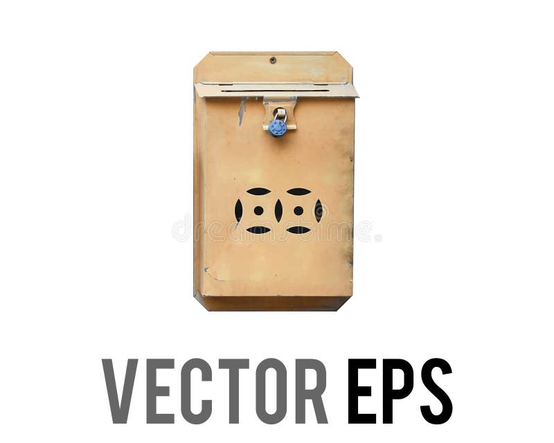 Light Gold Hong Kong Vintage Home Mail Box with Key Lock Stock Vector ...