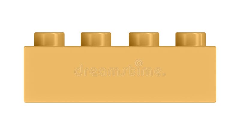 Light Gold Lego Block Isolated on a White Background. Stock ...