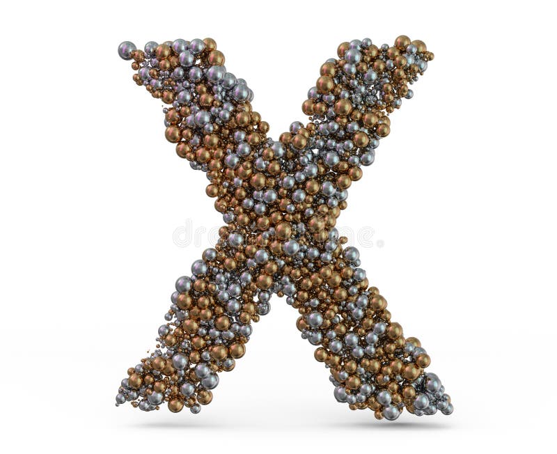 Light Gold Letter X on the Background. 3D Stock Illustration ...