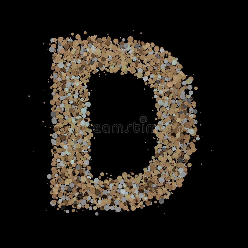 Light Gold Letter D on the Background. 3D Stock Illustration ...