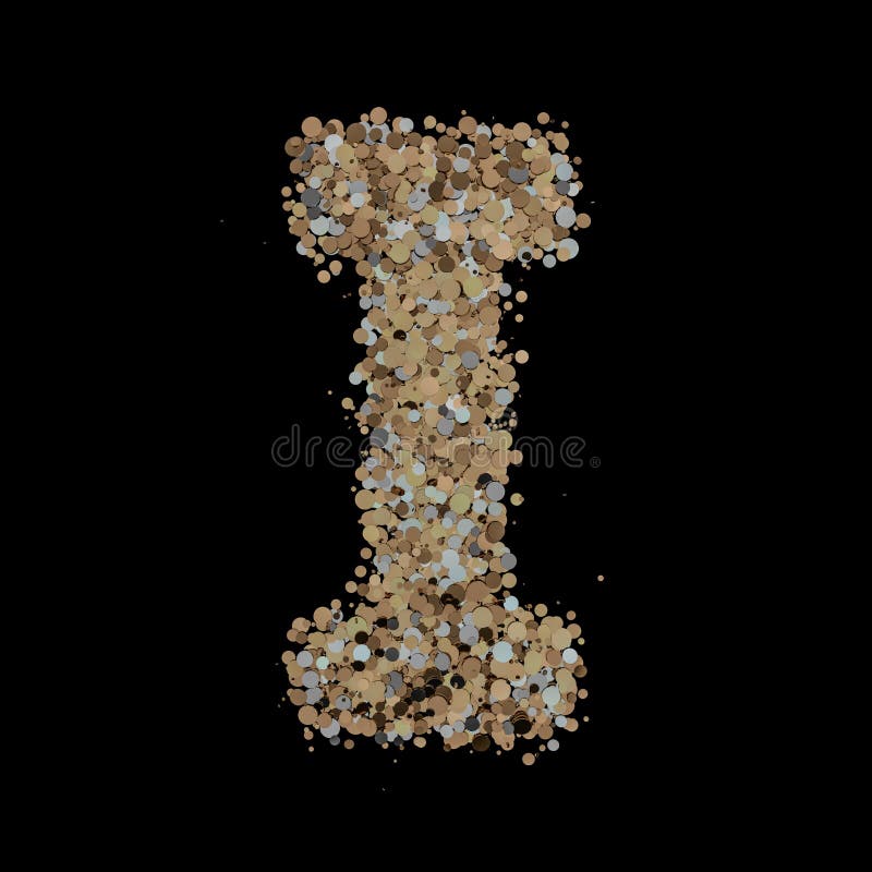 Light Gold Letter I on the Background. 3D Stock Illustration ...