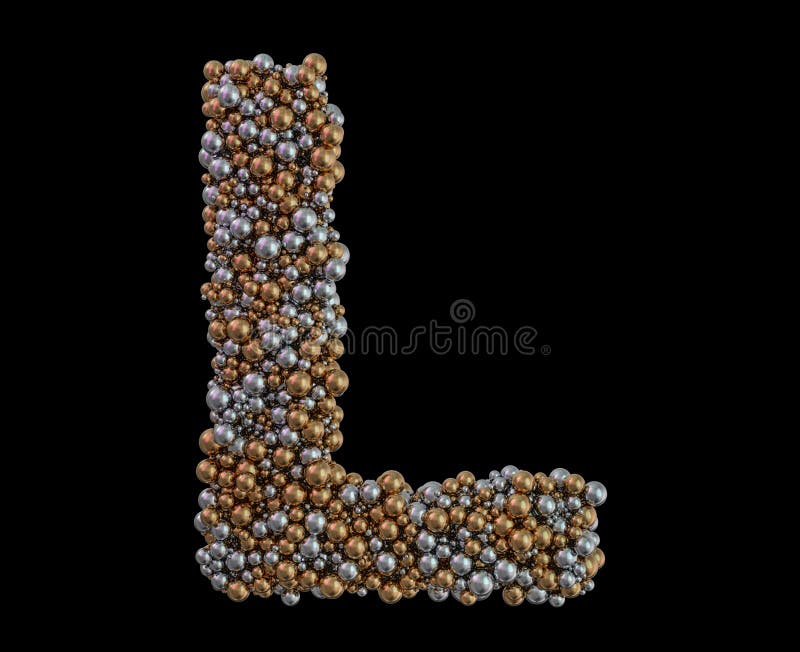 Light Gold Letter L on the Background. 3D Stock Illustration ...