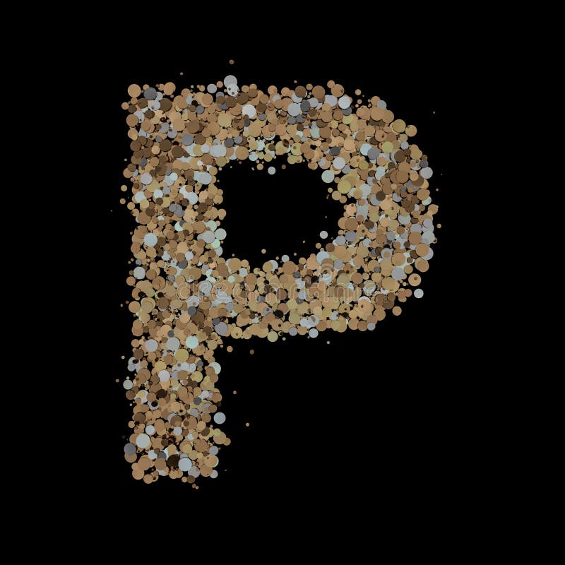 Light Gold Letter P on the Background. 3D Stock Illustration ...