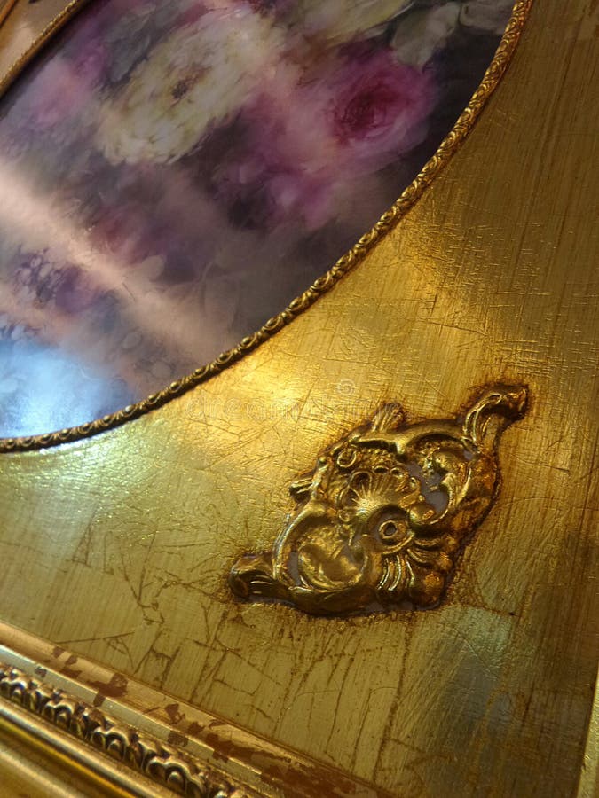 Light on Golden Painting Frame Stock Image - Image of worth, bright ...