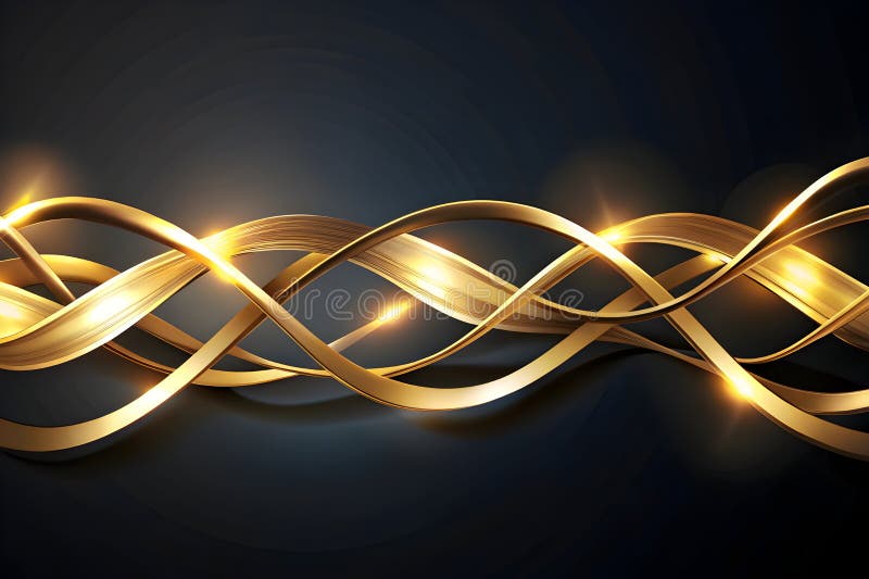 Light Golden Ribbons Creating Elegant Wave Pattern Stock Illustration ...