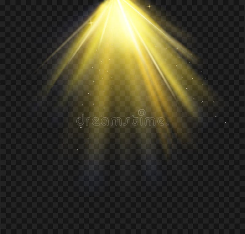 Light Golden Yellow Rays Burst Creating a Glowing Light, Sparkling ...