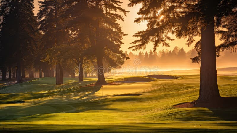 Light golf course sun stock illustration. Illustration of trees - 317289087