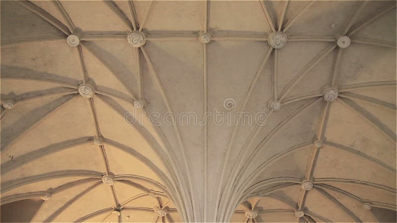 Light Gothic Ceiling in the Castle Malbork in Poland Stock Video ...
