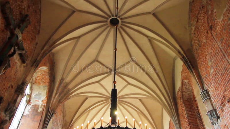 Light Gothic Ceiling in the Castle Malbork in Poland Stock Video ...