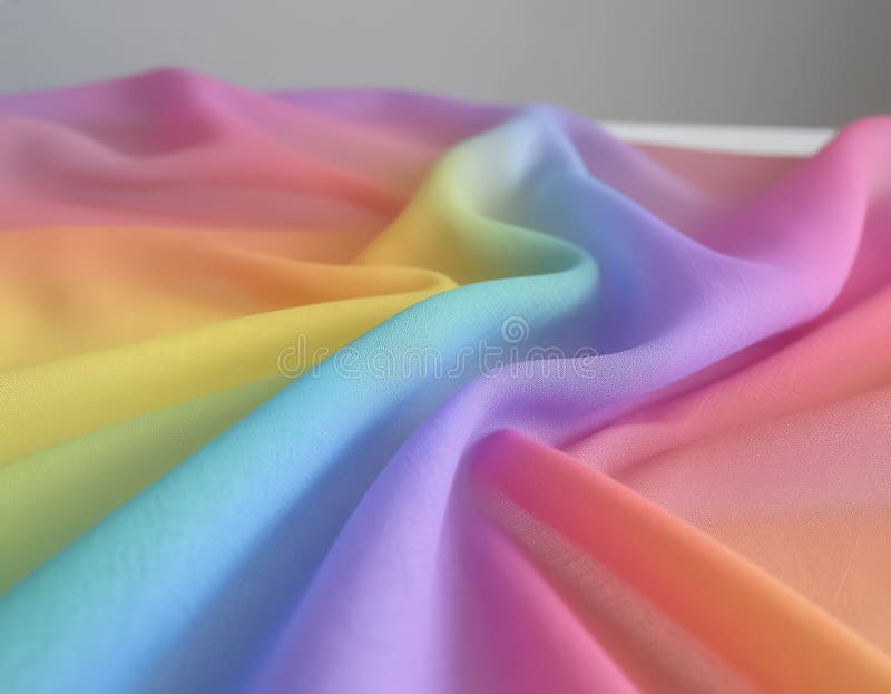 Light Gradient Across Soft Fabric Creating Subtle Rainbow Play. Stock ...