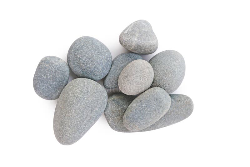 Light Gray Beach Pebbles Isolated Stock Photo - Image of natural ...