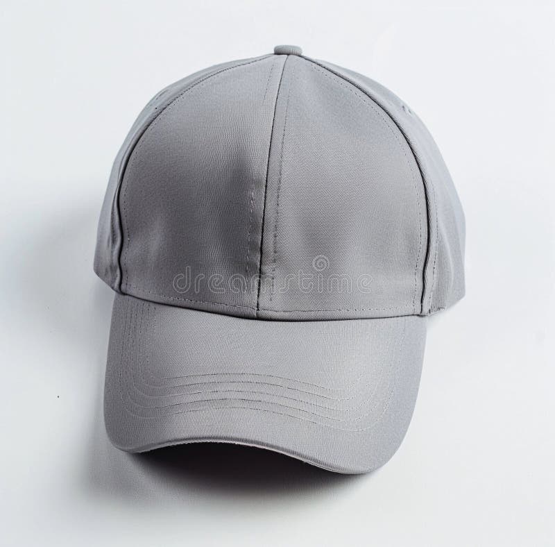 Light Gray Cap on a White Background, Mock Up, Copy Space Stock ...