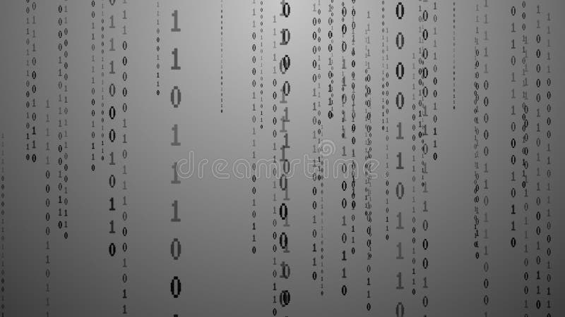 Light Gray Digital Binary Code Data Background Stock Illustration ...