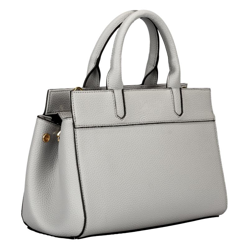 Light Gray Female Leather Bag Isolated on White Stock Image - Image of ...
