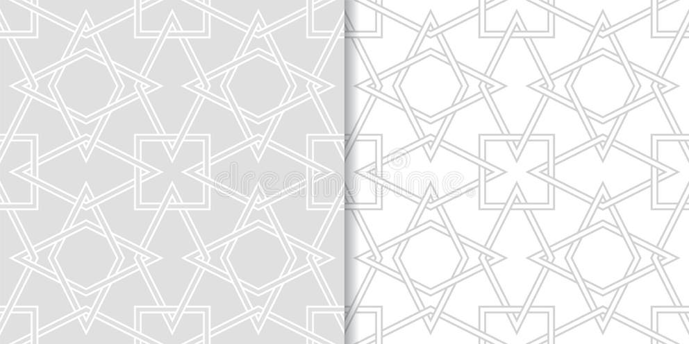 Light Gray Geometric Seamless Patterns Stock Vector - Illustration of geometric, simple: 115352786