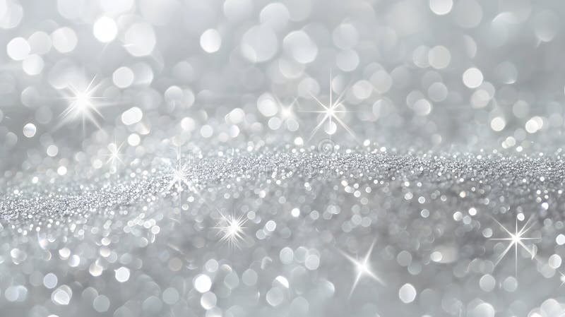 Light Gray Glitter Background with Shiny and Sparkling White Stars ...