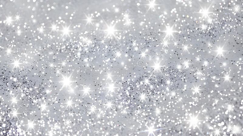 Light Gray Glitter Background with Shiny White Stars Stock Illustration ...
