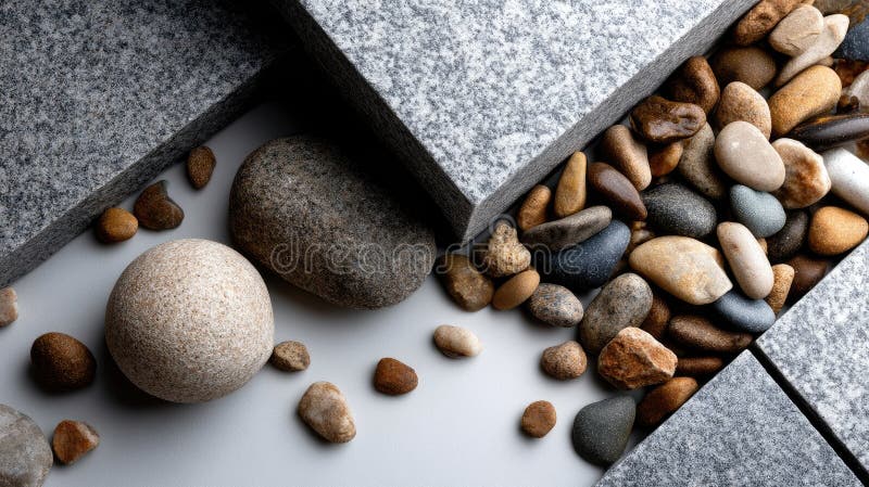 Light Gray Granite Pavers Create a Structured Layout Complemented by ...