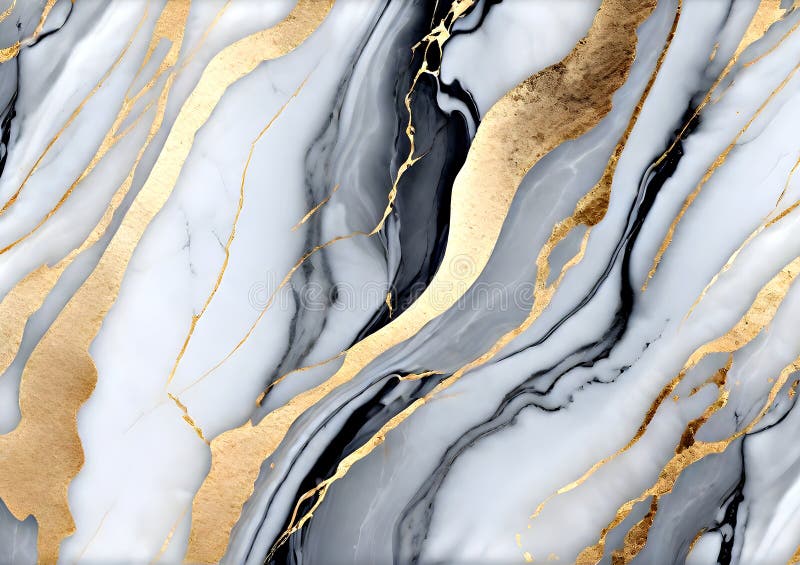 Light Gray Marble Texture with Gold Patterns. Close-up Light Gray ...