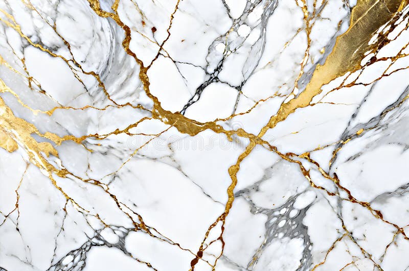 Light Gray Marble Texture with Golden Lines. Closeup of Gray Marble ...