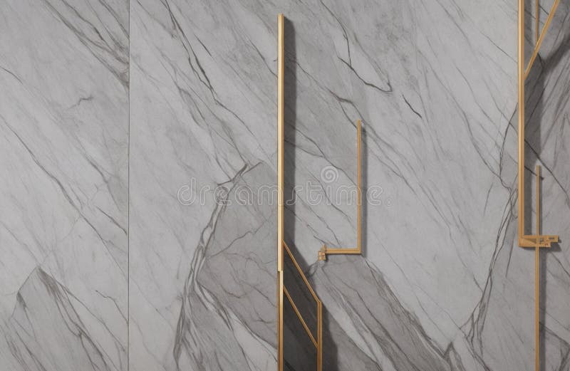 Light Gray Marble Texture with Golden Lines. Closeup of Gray Marble ...