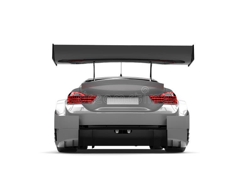 Light Gray Modern Super Car - Rear Wing View Stock Illustration ...