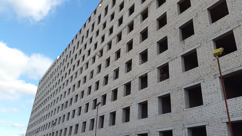 Light Gray New Apartment Building - Construction Process Stock Photo ...