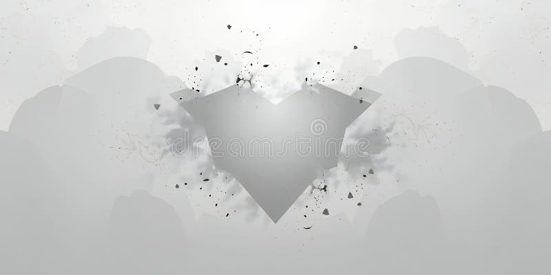 A Light Gray Triangular Shape Surrounded by Clouds and Dark Specks on a ...