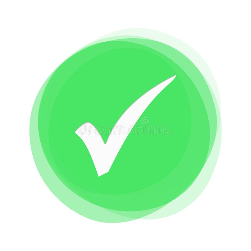 Light green Button: Tick stock illustration. Illustration of accept ...