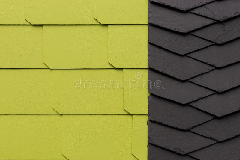 Light Green and Dark Grey Slate Facade Background Stock Image - Image ...