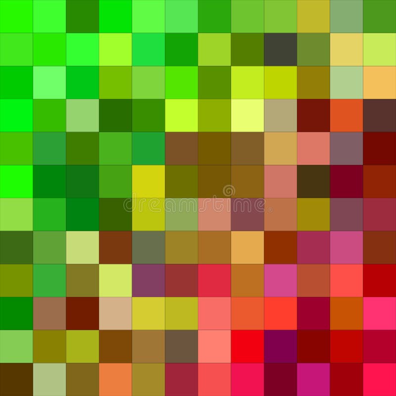 Light Green and Dark Red Color Square Mosaic Texture in Rectangular ...