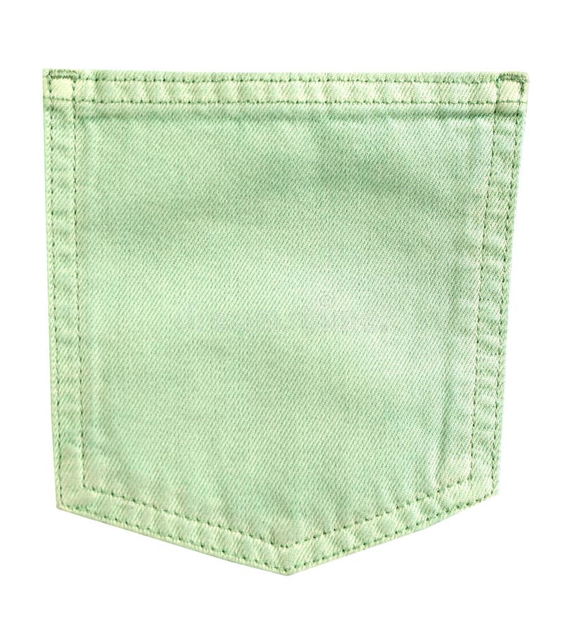 Light Green Denim Pocket Isolated on White Stock Image - Image of style ...