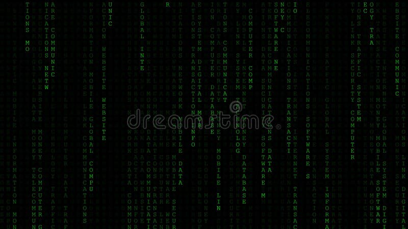 Light Green Digital Text Background Matrix Falling from Top. Stock ...