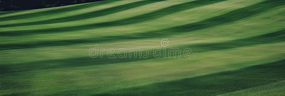 Light Green Fairway Showcasing Subtle Mowing Patterns in a Top View ...