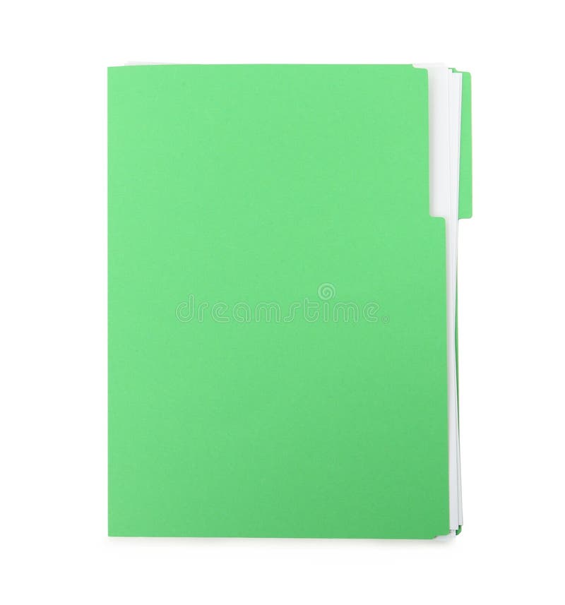 Light Green File with Documents Isolated on White, Top View Stock Image ...